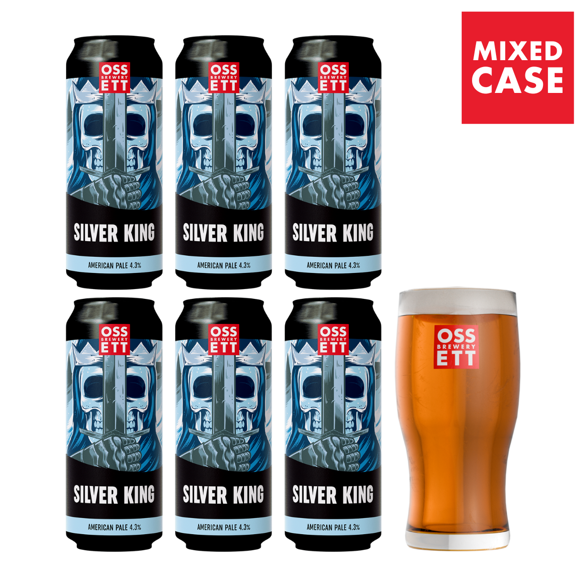 SILVER KING GIFT PACK | 6x500ml Cans & Glass | Beer Gift Sets – Ossett ...